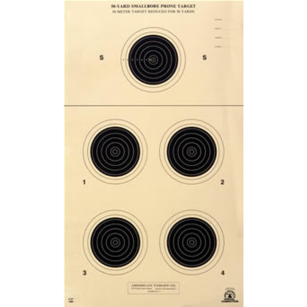 Target A27 50 Yard Reduction of 50 Meter Small Bore Five Bullseye NRA ...