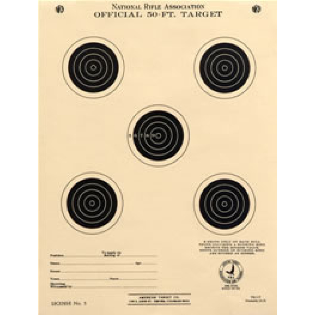 NRA Target TQ 1/5T 50 Foot Small Bore Five Bullseye - Freeland's Sports LLC