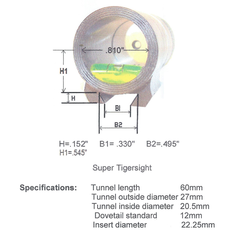 tiger sight measurements - Freeland's Sports LLC