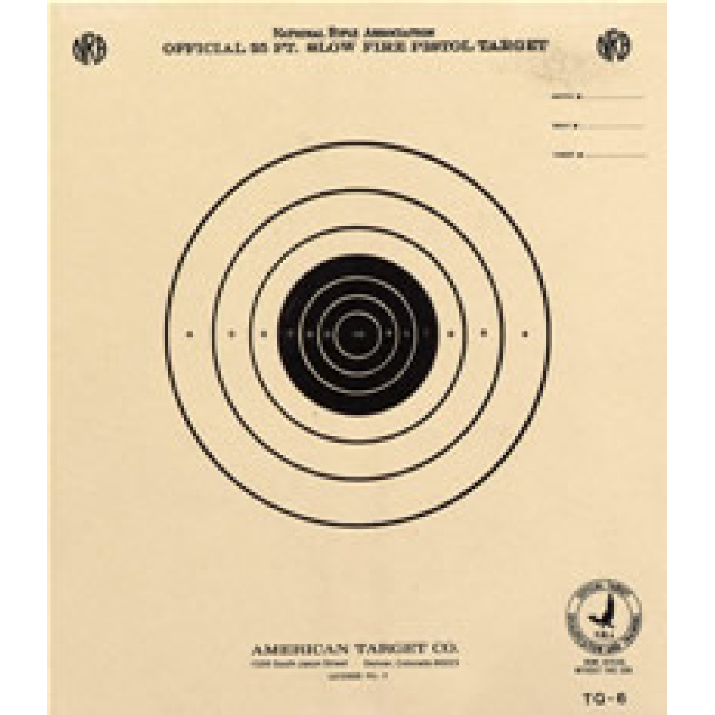 Target TQ 6 25 Foot Slow Fire Official NRA Single Bullseye - Freeland's ...