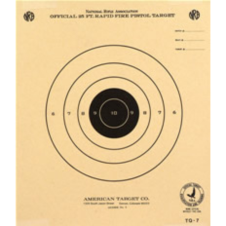 Target TQ 7 Foot Timed and Rapid Official NRA Single Bullseye ...