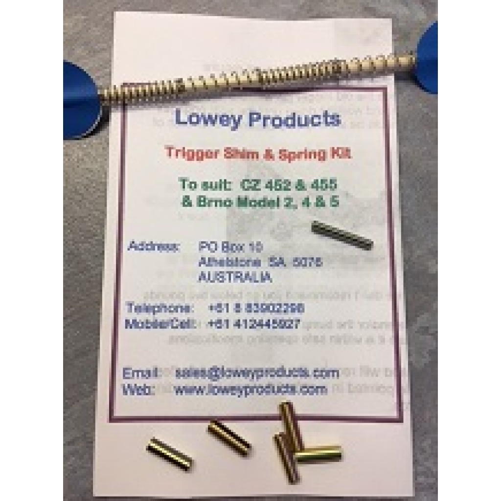 Lowey CZ / Brno Trigger Spring & Shim Kit - Freeland's Sports LLC